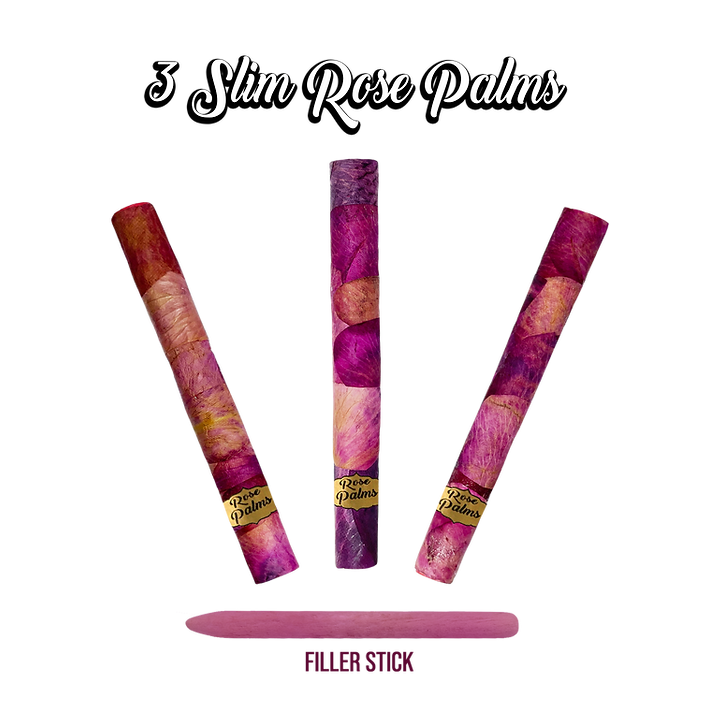 Rose Palm Slim Rose Petal Blunt Wraps 3pk - 20ct Display