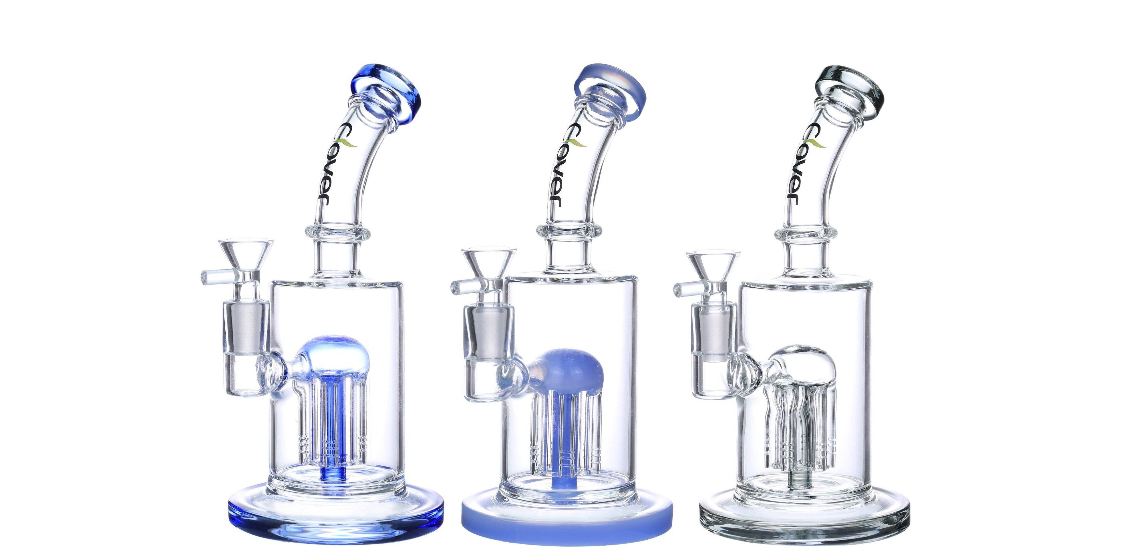 9" CLOVER Colored Bent Neck Large Tree Perc Water Pipe (WPD-231)