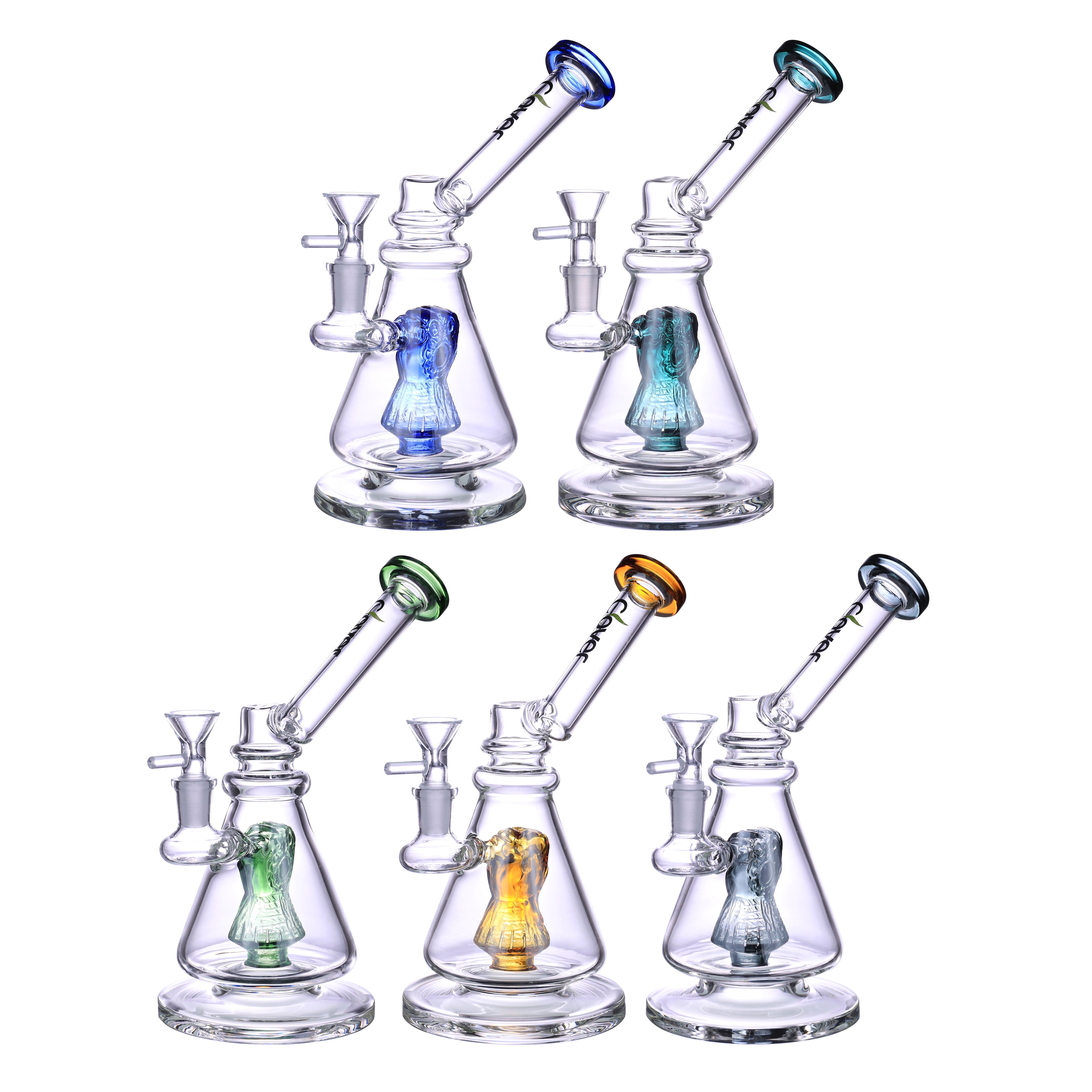 9" CLOVER Conical Shaped Water Pipe w/Inside Glove Perc (WPE-481)